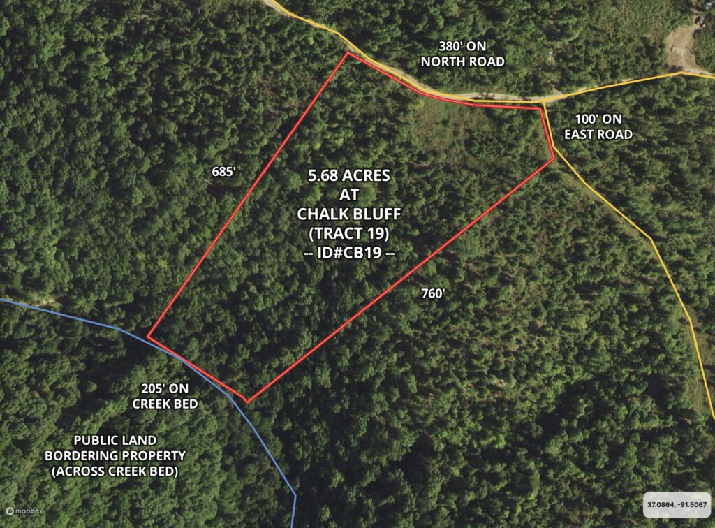 5.68 Acres at Chalk Bluff with tall timber and little creek - ID#CB19 ...