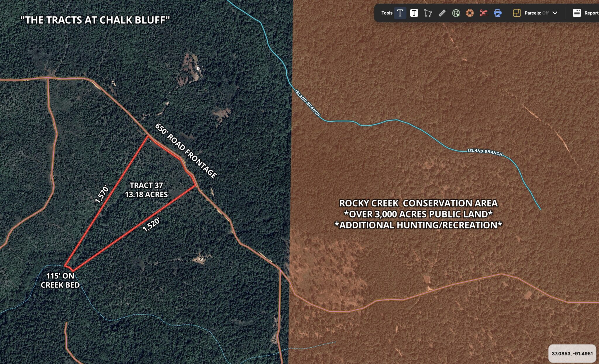 13.18 Acres at Chalk Bluff with Deer, Turkey, Public Land and the Jack ...